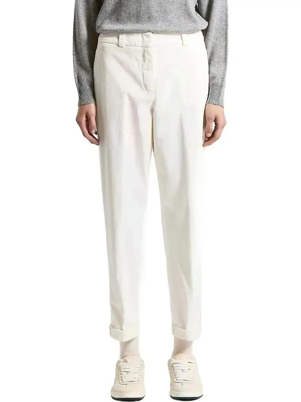 Peserico Cuffed Trousers - White