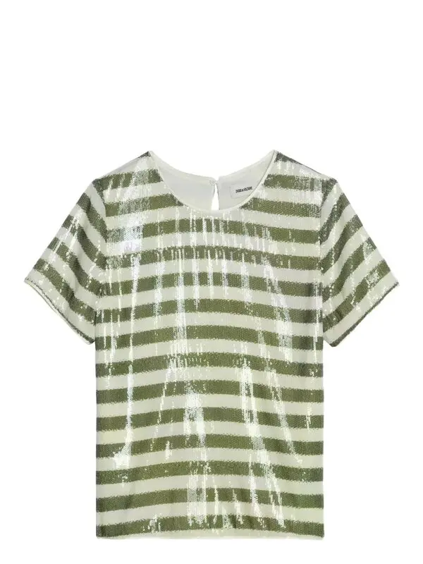 Zadig&Voltaire Sequin Striped T-shirt - Green