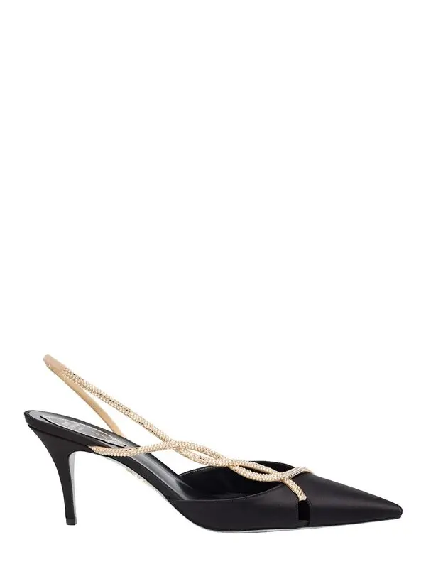 Rene Caovilla 80mm Embellished Braided Satin Pumps - Black
