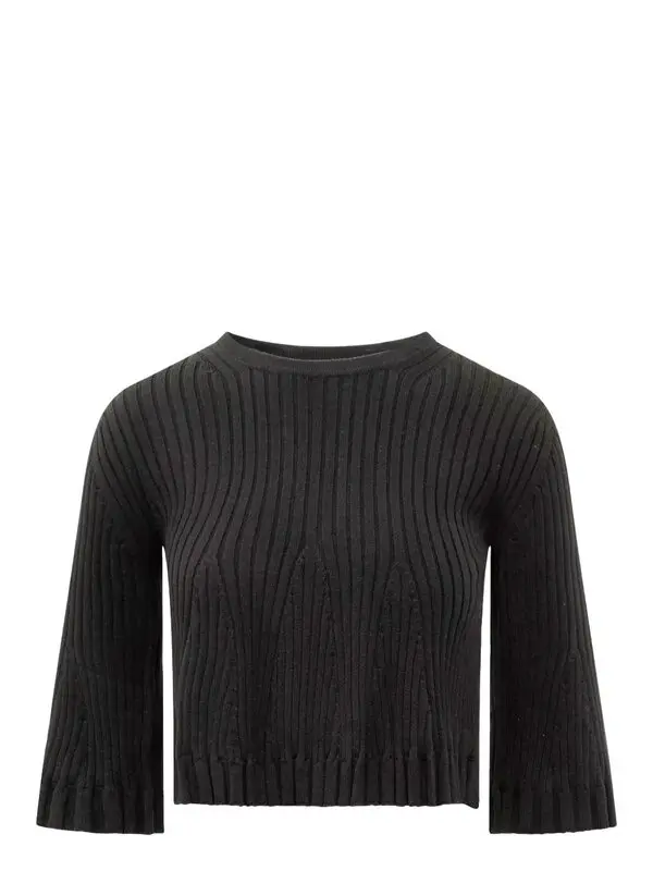 Loulou De Saison Ammi Ribbed Knit Top - Black