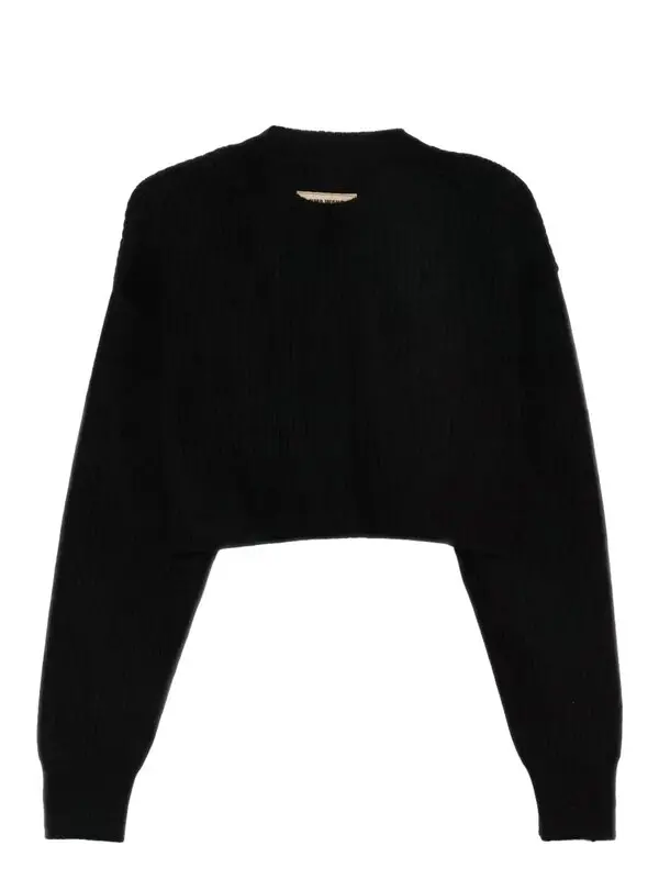UMA WANG V-neck Cropped Sweater - Black