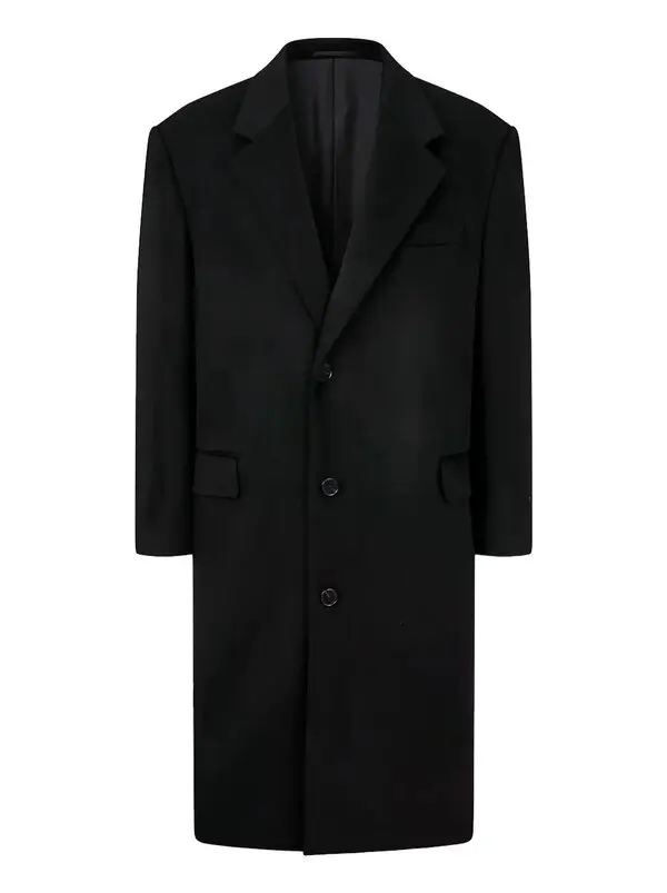 MAN ON THE BOON. Button Coat - Black