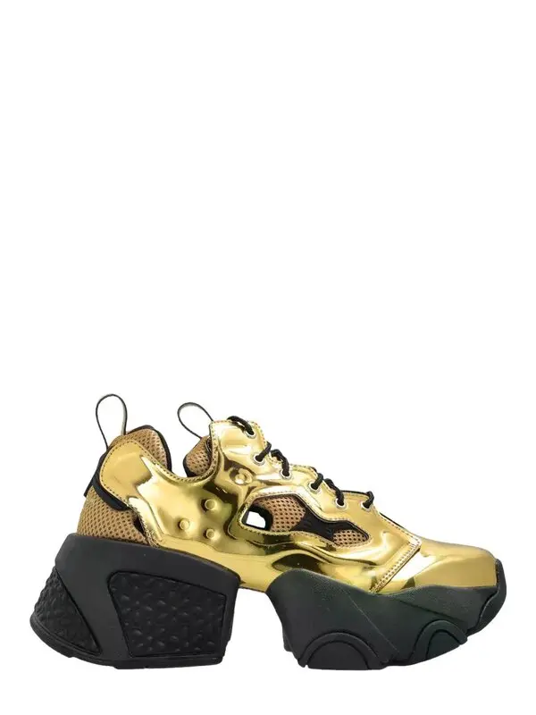 Noir Kei Ninomiya X Comme Des Garçons Cut-out Platform Sneakers - Gold