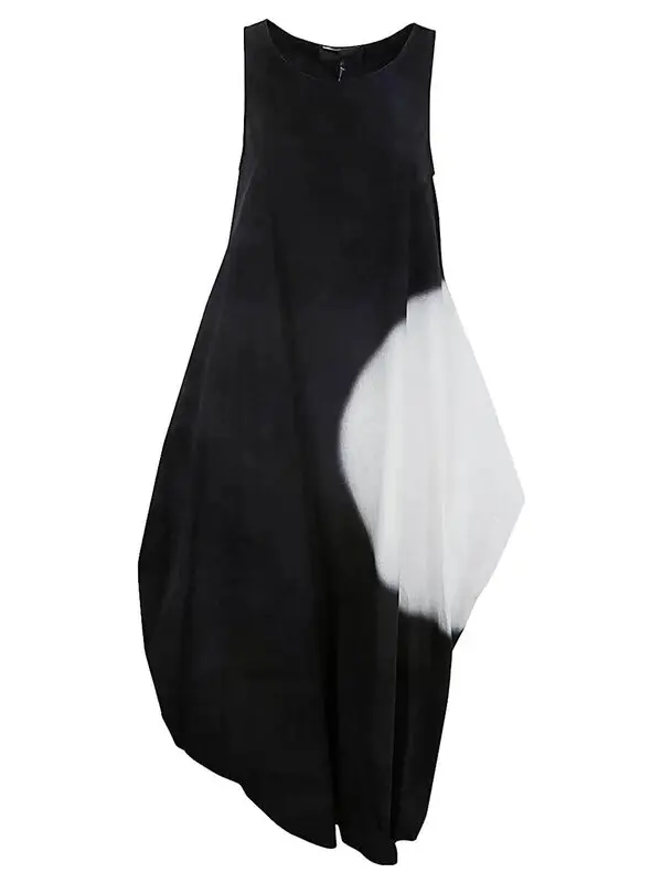 MARIA CALDERARA Panelled Sleeveless Dress - Black
