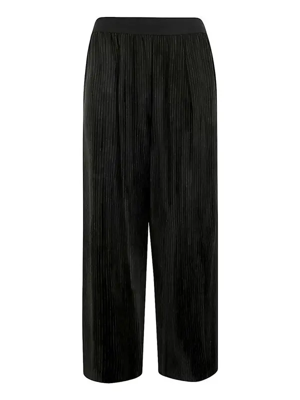 MARIA CALDERARA Pinstriped Trousers - Black