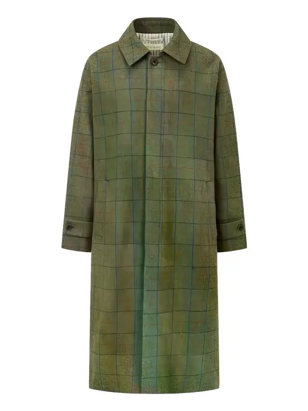 MAN ON THE BOON. Checked Overcoat - Green