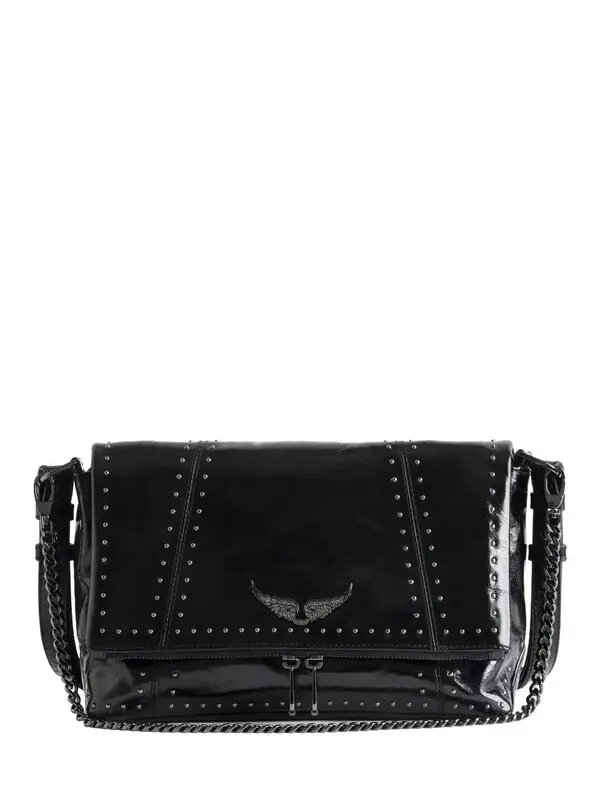 Zadig&Voltaire Rocky Ii Studs Leather Shoulder Bag - Black