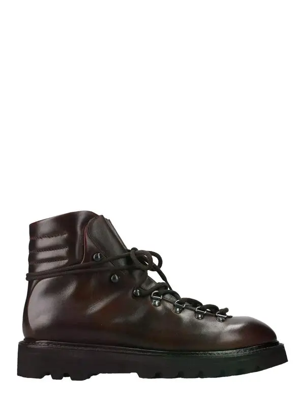 Premiata Leather Lace-up Boots - Brown