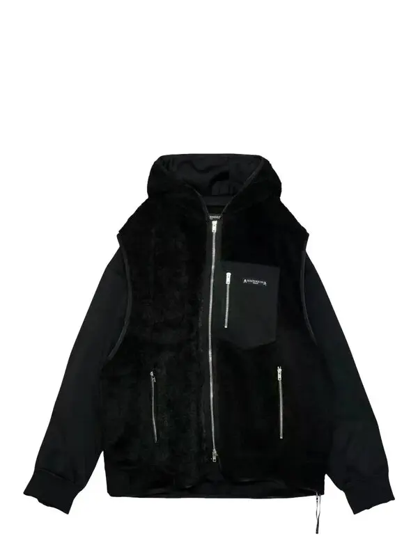 MASTERMIND WORLD Layered Hooded Jacket - Black