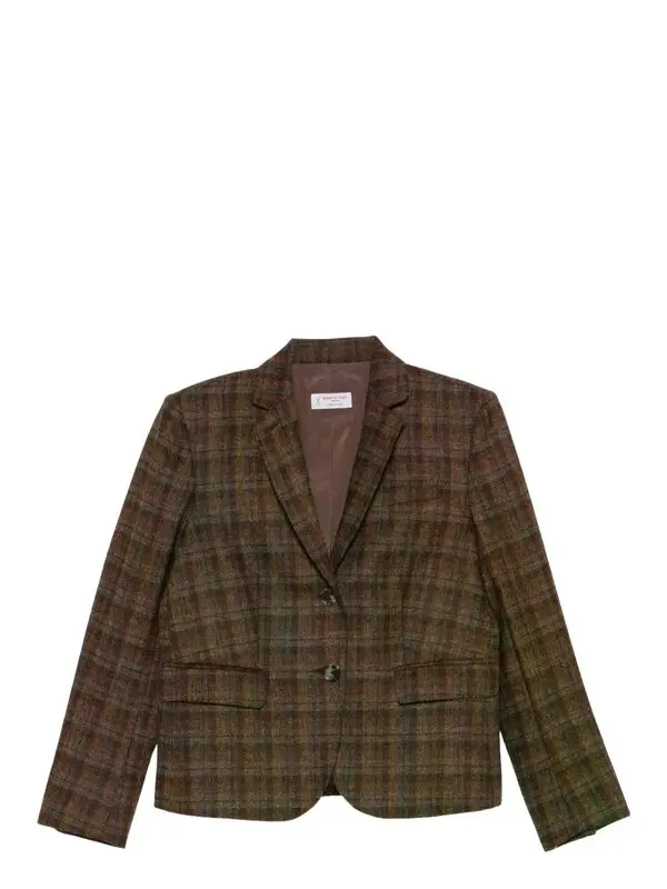 Alberto Biani Checked-pattern Blazer - Brown
