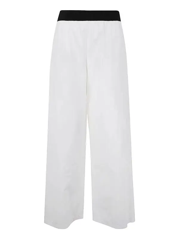 MARIA CALDERARA Elasticated Waistband Trousers - White