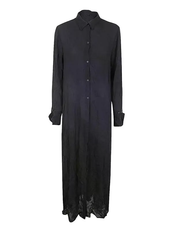 MARIA CALDERARA Buttoned Shirt Dress - Black