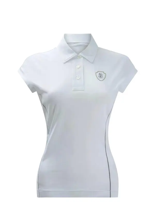 Brunello Cucinelli Emblem Polo Top - White