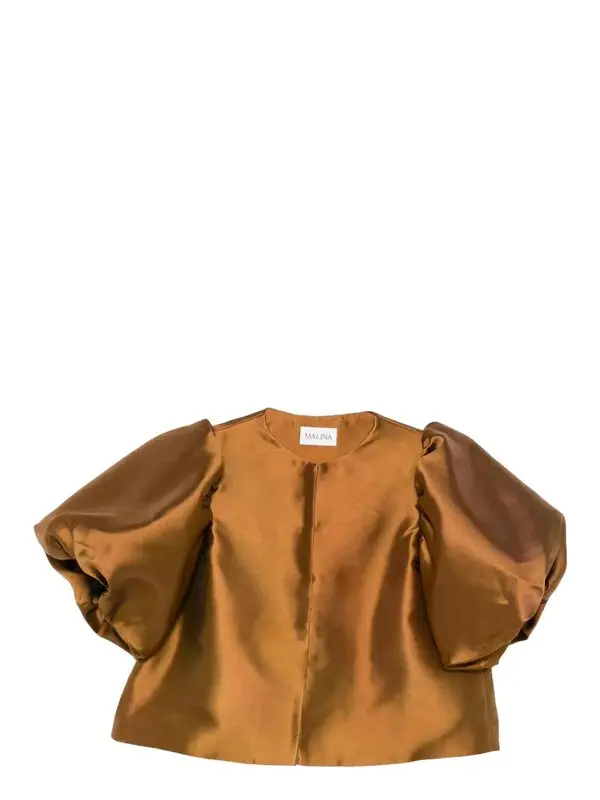 MALINA Puff-sleeve Top - Brown