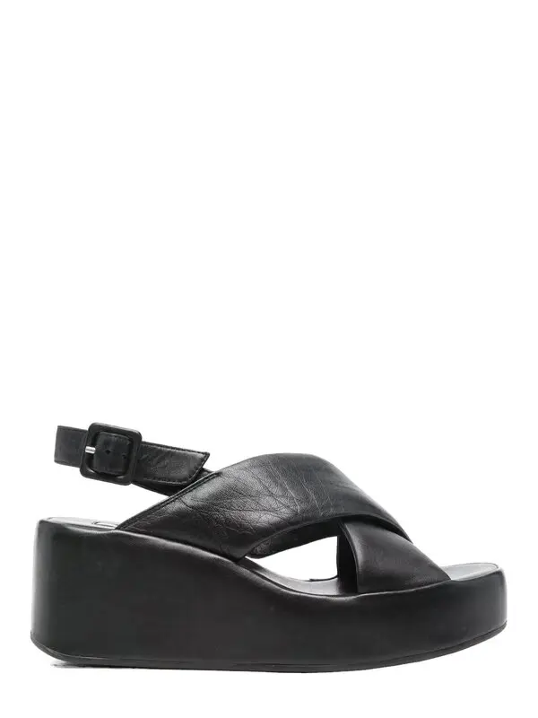 HOGL 72mm Criss-cross Platform Sandals - Black