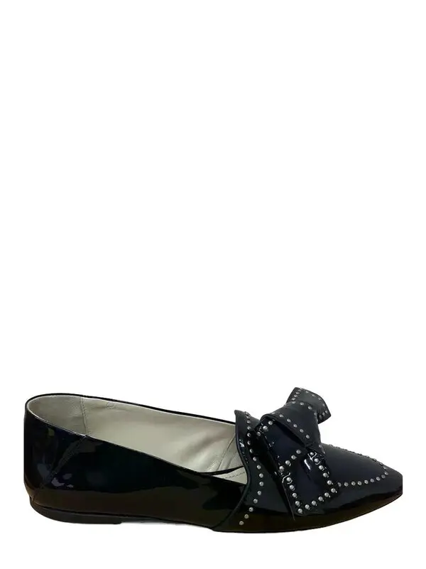 TOD'S Bow Studded Loafers - Black
