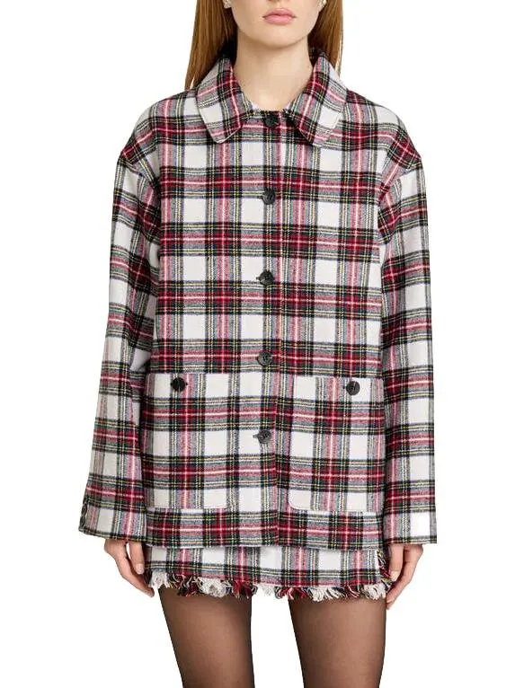 WAYF Morgan Plaid Jacket - Ivory Plaid