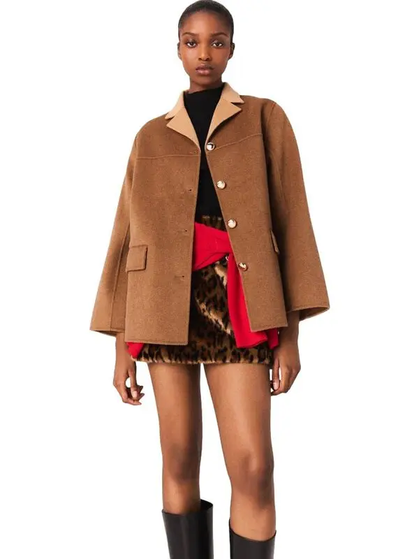 Maje Double-faced Mid-length Coat - Camel