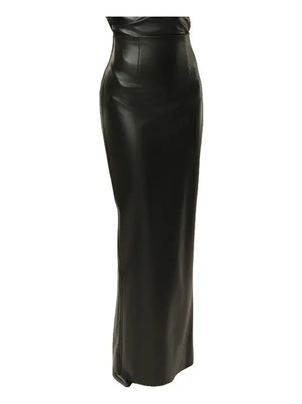 JLUXLABEL Faux Leather Maxi Skirt - Black