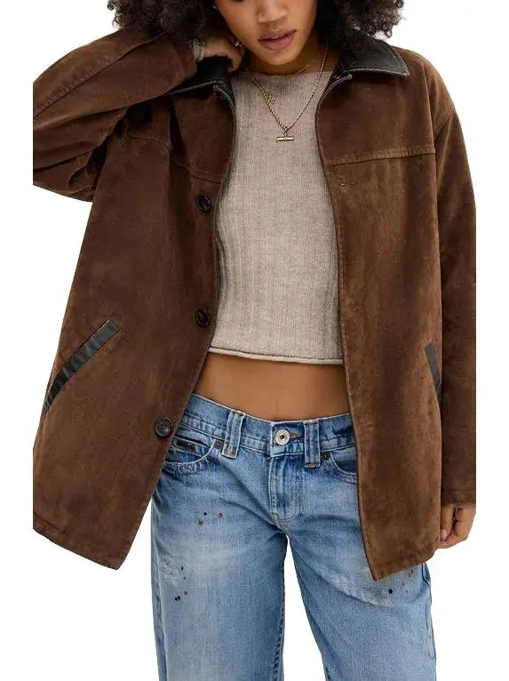 BDG URBAN OUTFITTERS Eugine Faux Suede Jacket - Brown