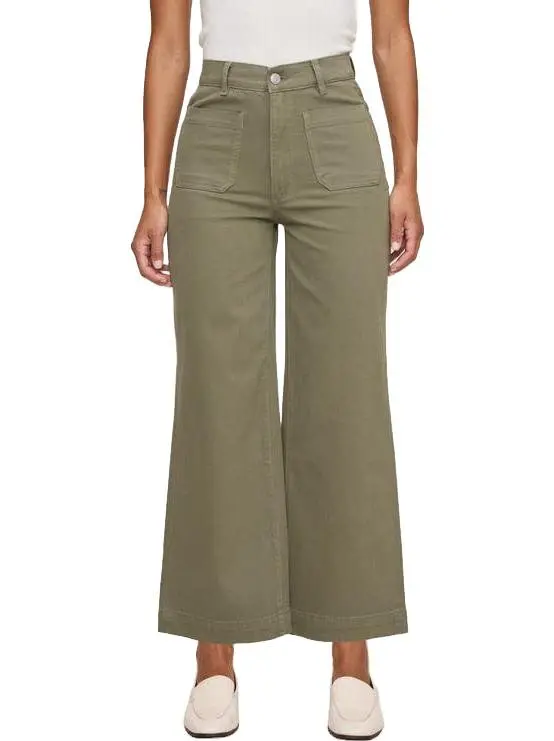 DL1961 Hepburn Patch Pocket Wide Leg Jeans - Fern