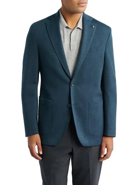 JACK VICTOR Knit Wool Sport Coat - Dark Teal