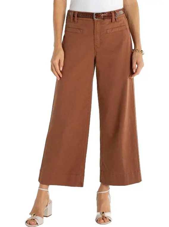 LIVERPOOL High Waist Crop Wide Leg Pants - Mocha Brown