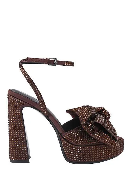 Kurt Geiger Embellished Faux-leather Heeled Sandals - Brown