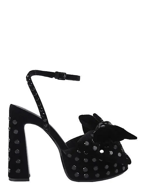Kurt Geiger Studded Faux-leather Heeled Sandals - Black