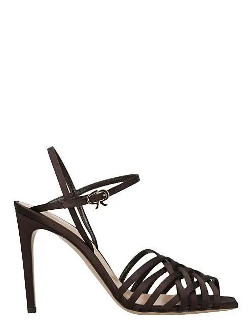 GIANVITO ROSSI Kerry 95 Satin Heels - Dark Brown