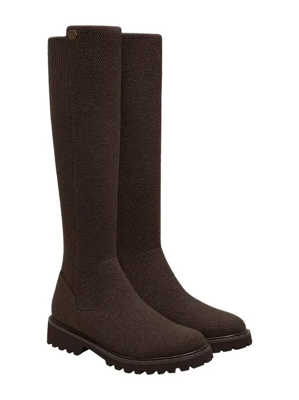 Vivaia Round-toe Stretch Knee-high Boots - Dark Chocolate