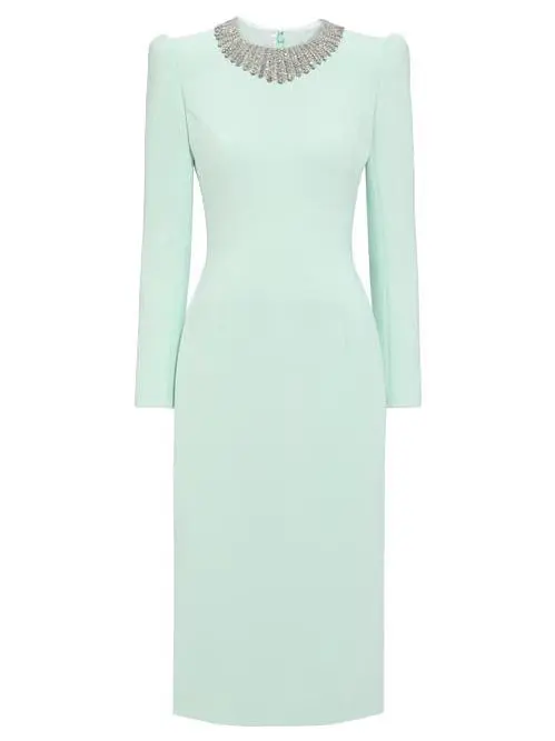 Jenny Packham Cora Long-sleeve Midi Dress - Lagoon