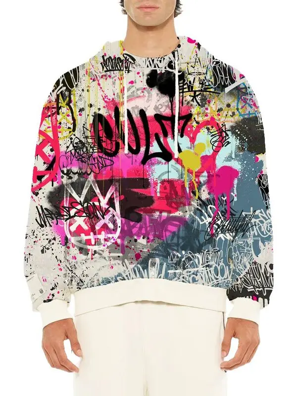 CULT OF INDIVIDUALITY Graphic Cotton-fleece Hoodie - All Over Print