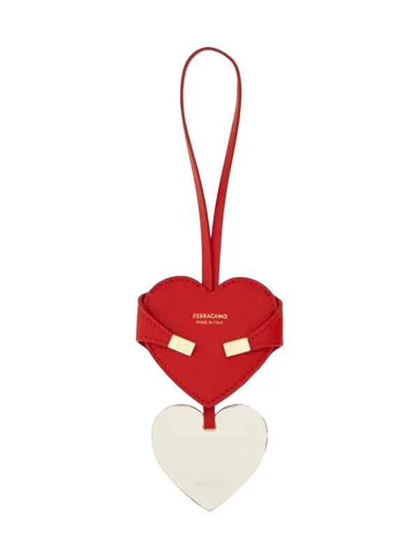 FERRAGAMO Charm Cuore Mirror Bag Charm - Flame Red