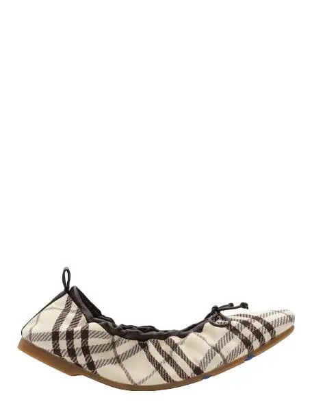 Burberry Check Ballerinas - Light Beige