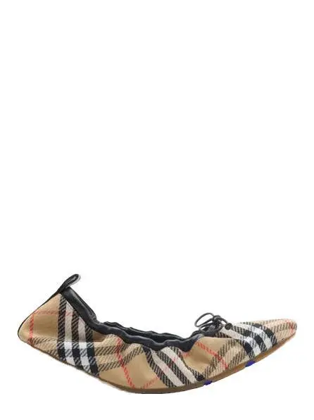 Burberry Check Ballerinas - Sand Beige