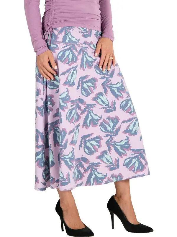 UV SKINZ A-line Upf 50+ Midi Skirt - Lavender Bloom