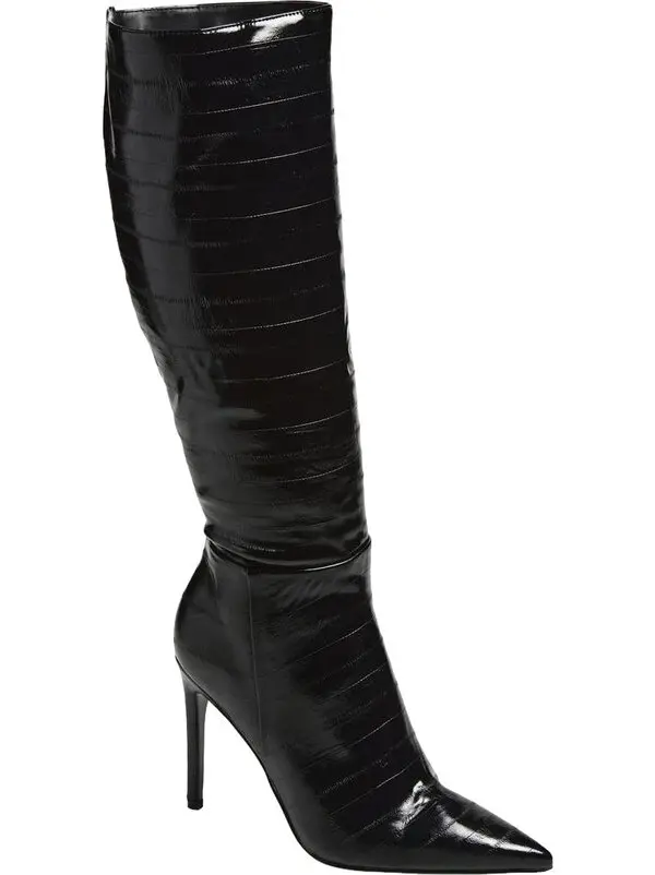 Steve Madden Nitro Knee High Boots - Black Eel