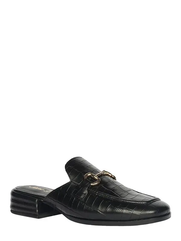 SAINT G Savannah Croc Embossed Mule - Black