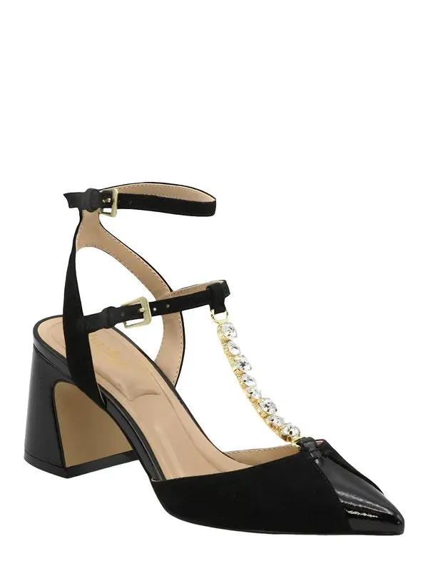 Charles By Charles David Aki Crystal T-strap Pumps - Black