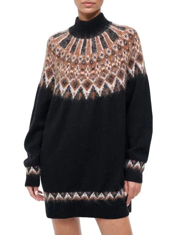 Staud Liza Fair Isle Wool & Alpaca Blend Sweater Dress - Zermatt
