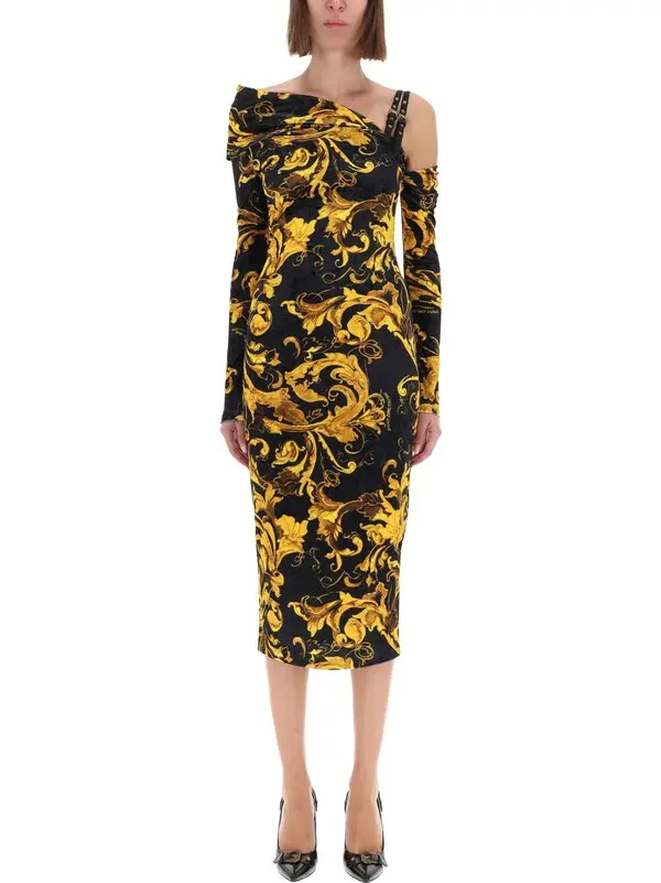 Versace Porcelain Baroque Print Dress - Multicolour