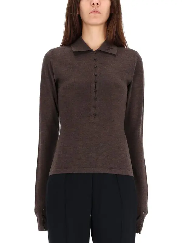 Jacquemus Knitted Polo - Brown