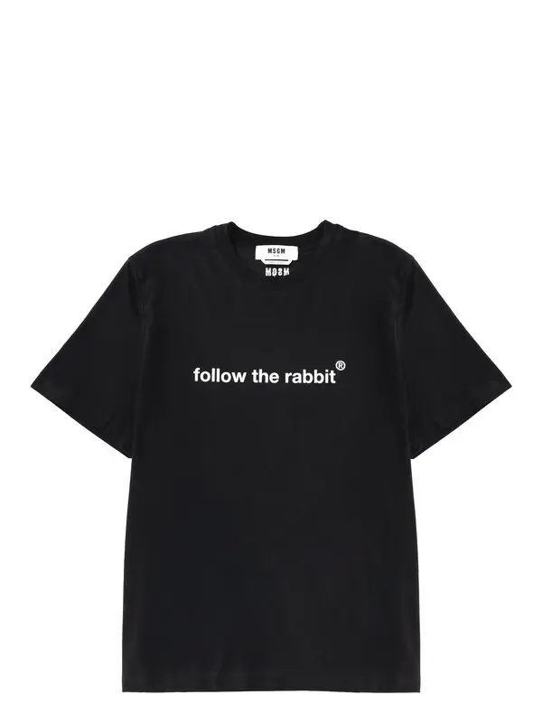 MSGM Follow The Rabbit" T-shirt - Black