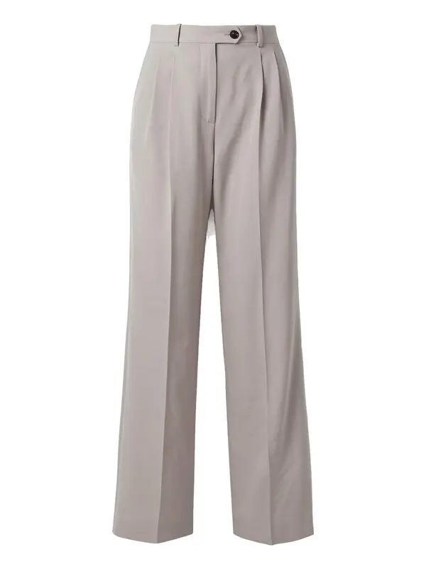 THE ROW Virgil Silk, Wool And Cotton-blend Trousers - Gray