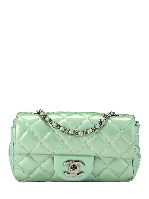 Chanel Quilted Patent Half Flap - Green