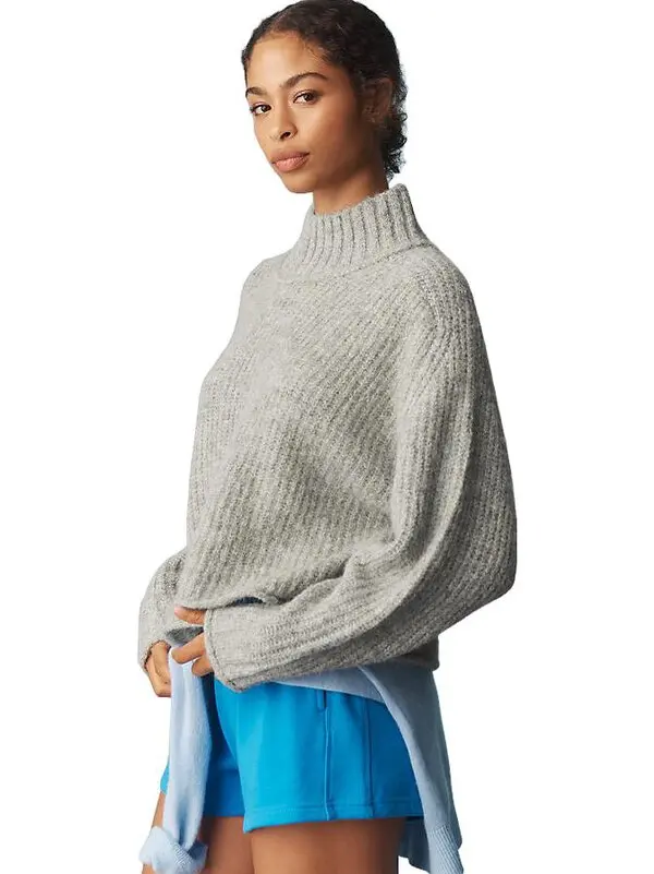 PILCRO The Dawn Mock-neck Sweater - Taupe