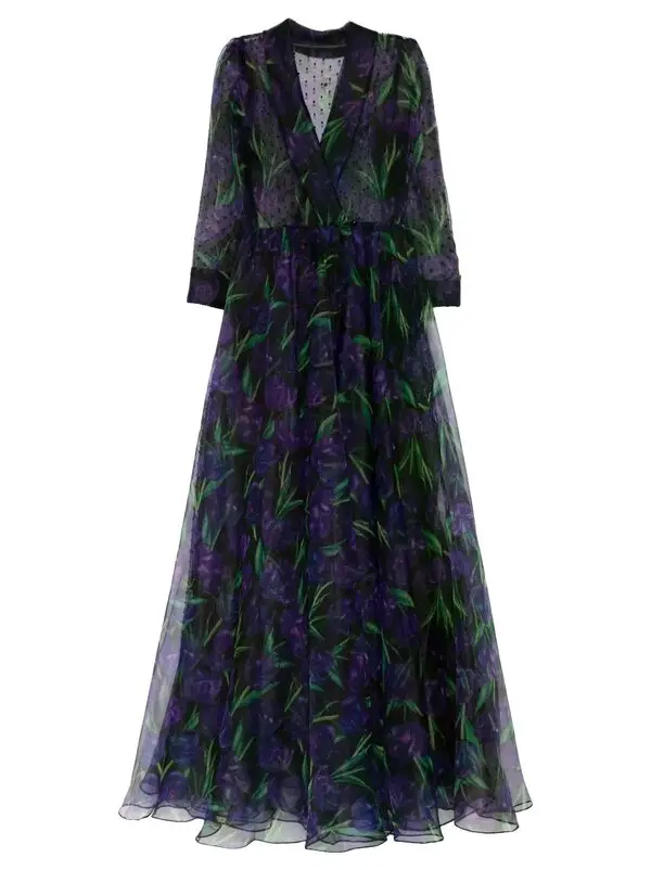 MIAU BY CLARA ROTESCU Nyala Floral Dress - Black