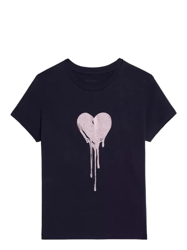 Zadig&Voltaire Walk Heart Strass T-shirt - Blue