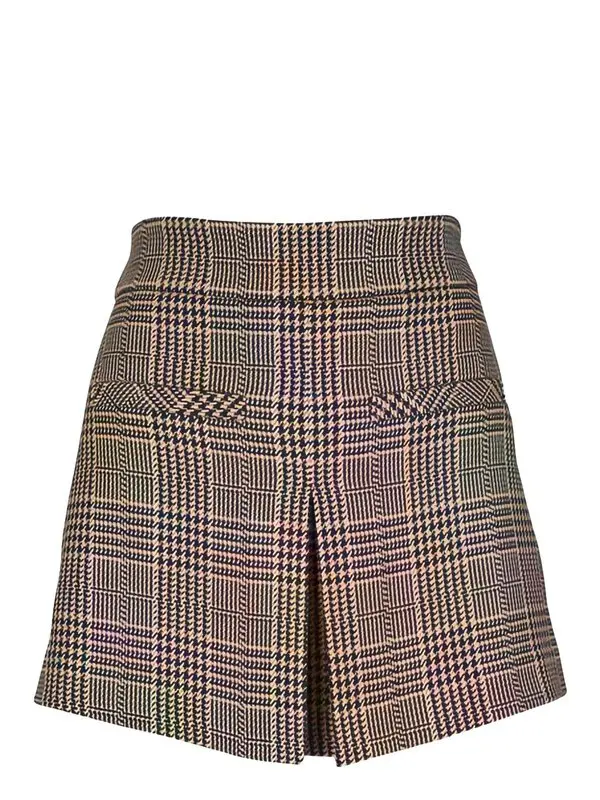 Veronica Beard Pavalaine Houndstooth Mini Skirt - Neutrals